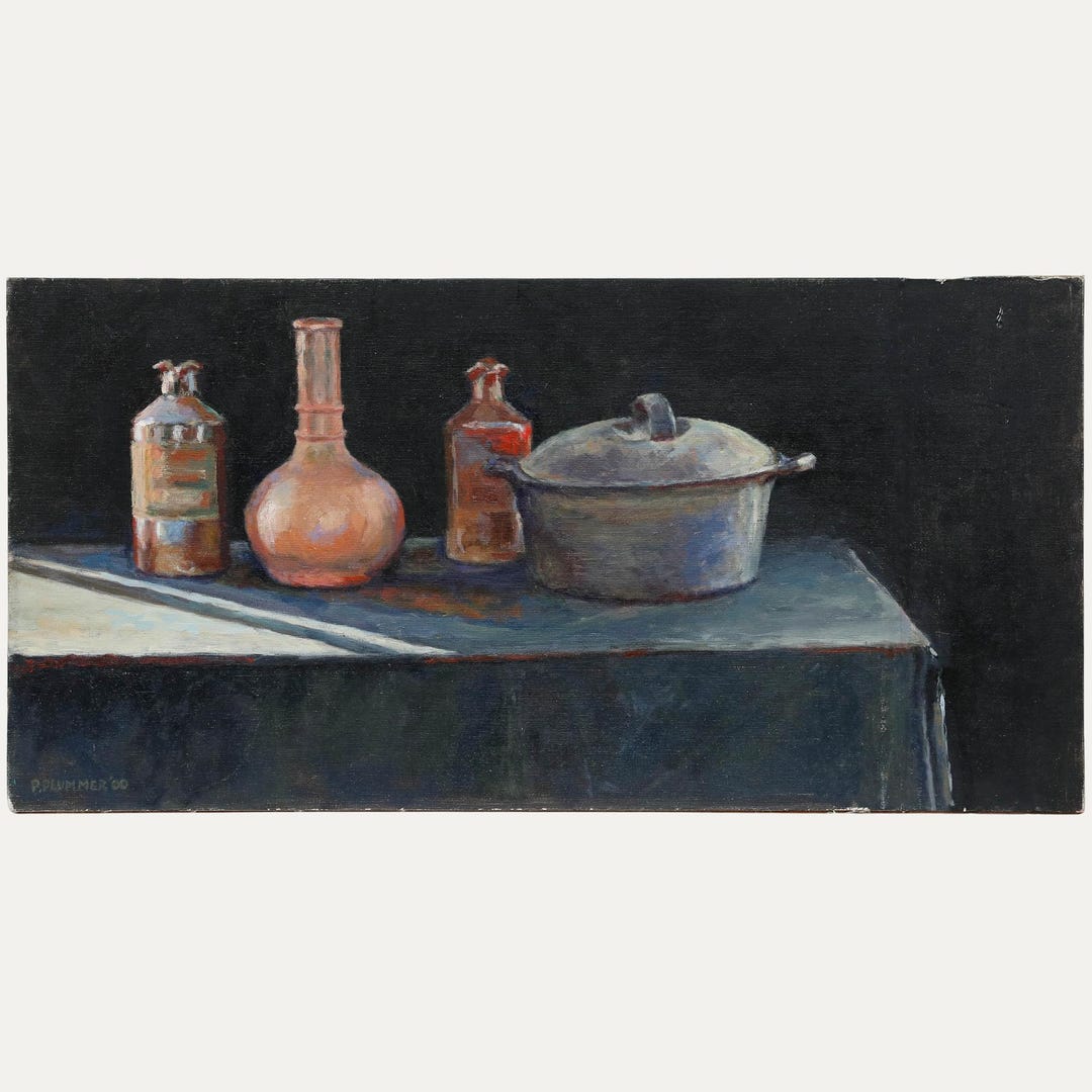 Pauline Plummer (b.1933) - 2000 Oil, Stoneware on the Table Original ...