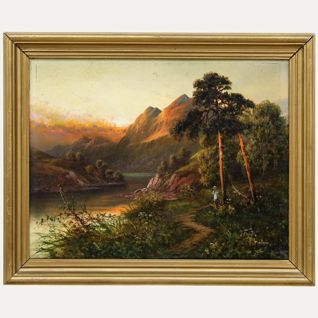 Frank Hider (1861-1933) - Framed Late 19th Century Oil, Fast Falls the ...