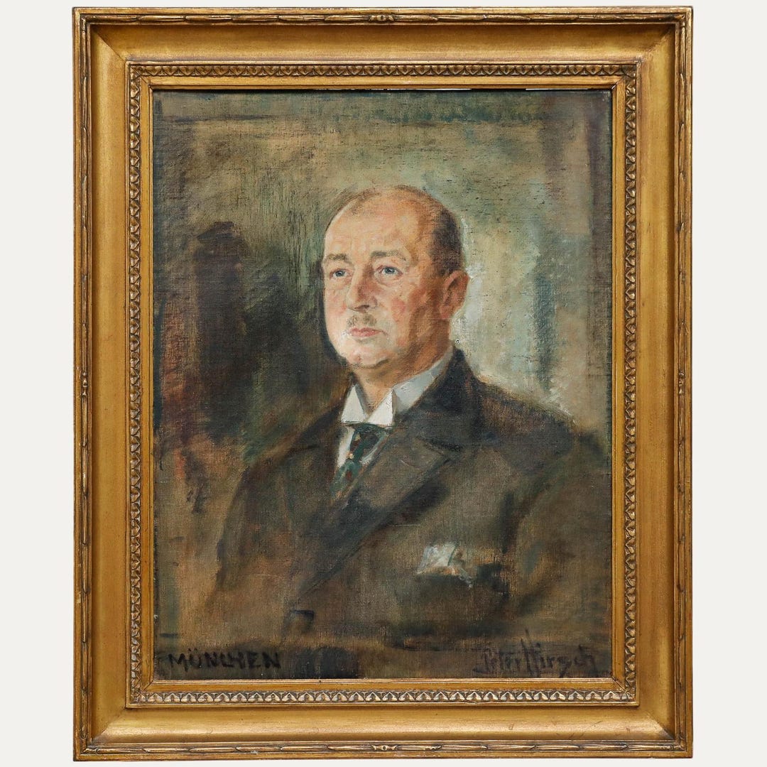 Peter Hirsch (1889-1978) - 1927 Oil, Portrait of Mr Otto Brandt ...