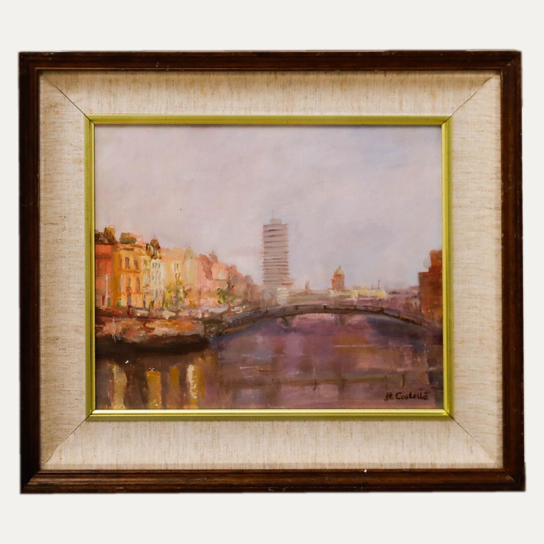 Helen Costello - Contemporary Oil, River Liffey Original Vintage ...