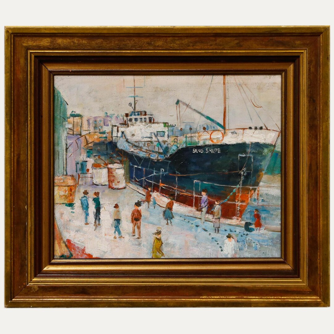 20th Century Oil - the Sand Snipe Original Vintage Antique Artwork - Etsy