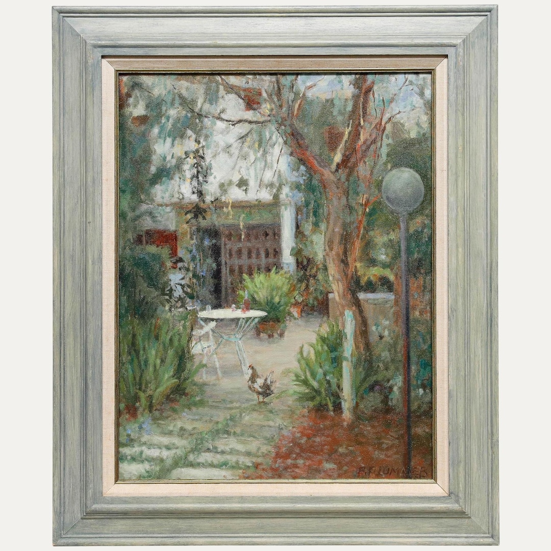 Pauline Plummer (b.1933) - 20th Century Oil, Mallorcan Courtyard ...