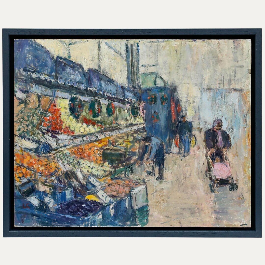 Louella Gwillim (1930-2023) - C.2013 Oil, Mr Fruit, Newport Market ...
