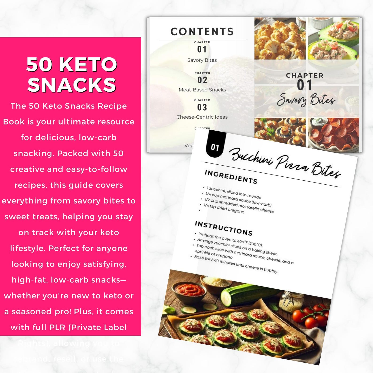 50 Keto Snack Ideas PLR, Keto Meal Planner, Keto Diet Cookbook, Weight ...
