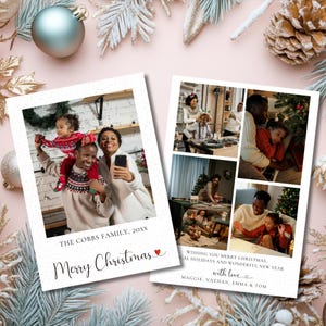 Christmas Card Template Photo Holiday Card Printable Simple Christmas ...