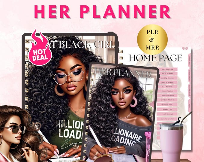 Jan to Dec 2025 All in One Personalize Planner -black Girl Planner ...