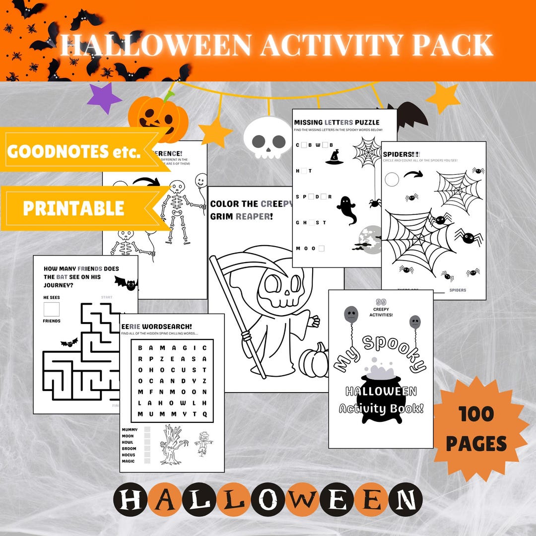Halloween Activity Printable, Halloween Coloring, Halloween Party Games ...