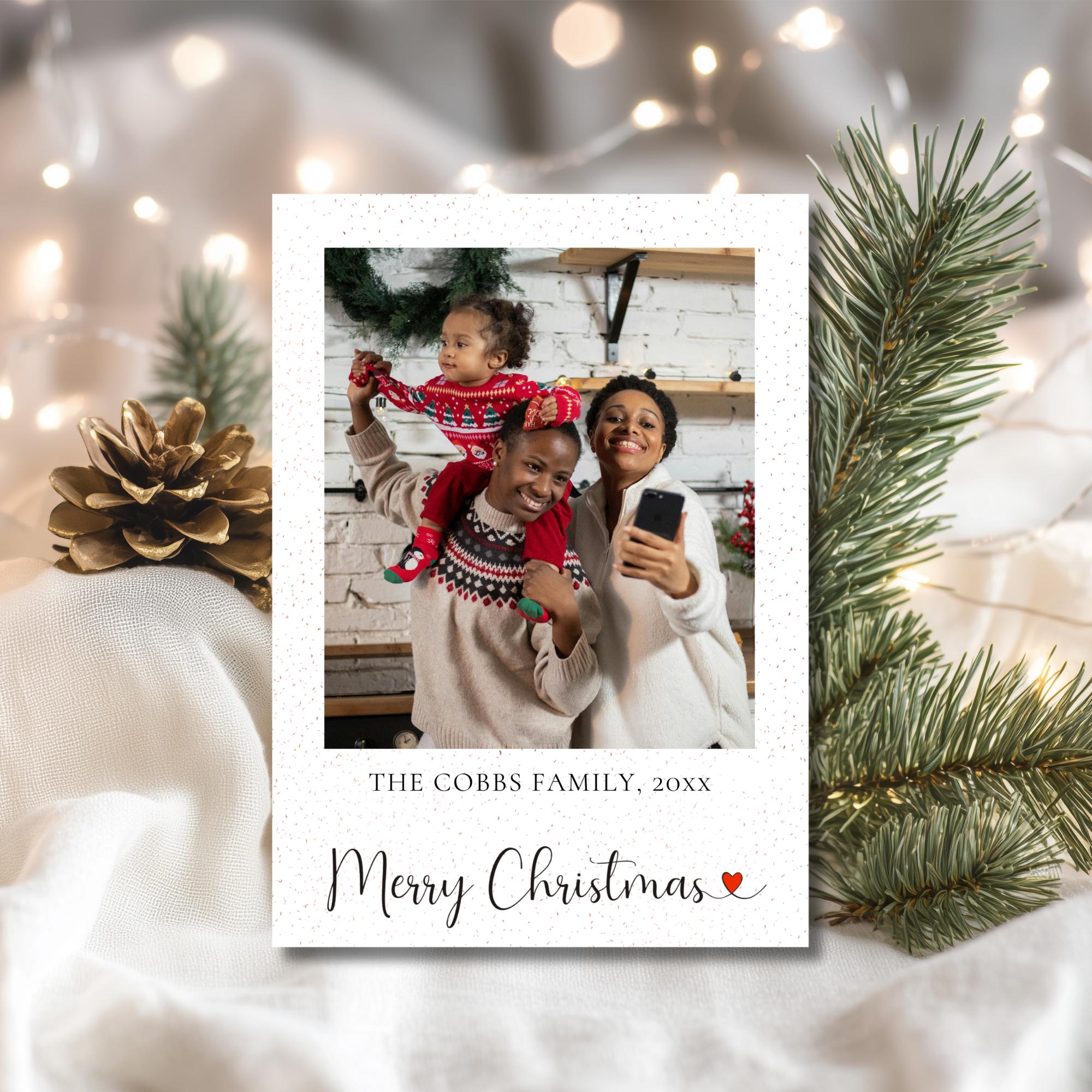 Christmas Card Template Photo Holiday Card Printable Simple Christmas ...