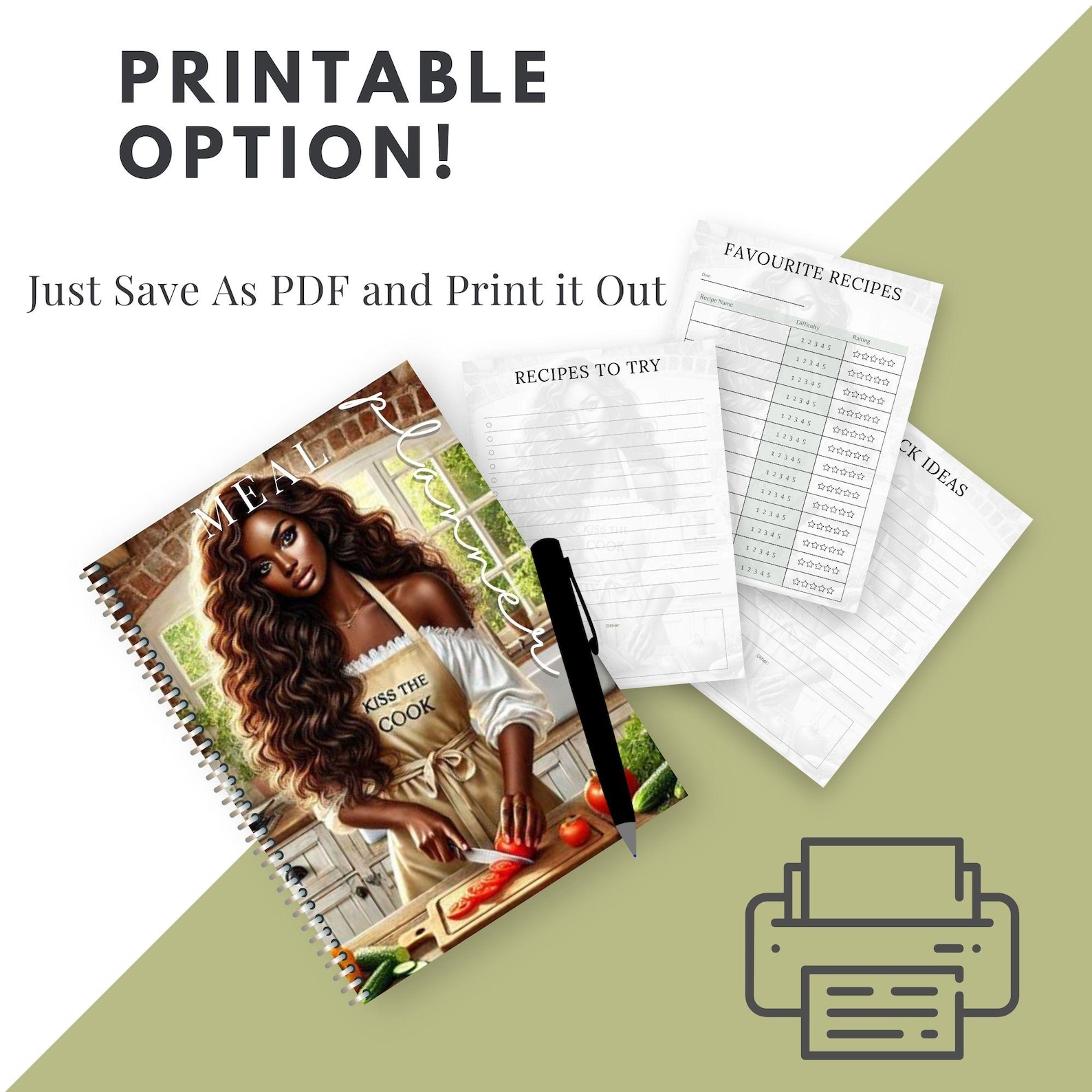 Meal Planner Digital Meal Prep Planner PLR, Printable Daily Weekly Meal ...