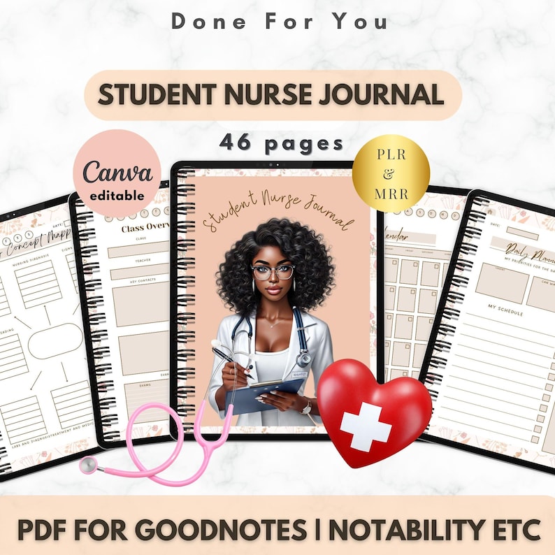 Student Nurse Planner, PLR MMR Undated Medical School Journal, 2025 ...