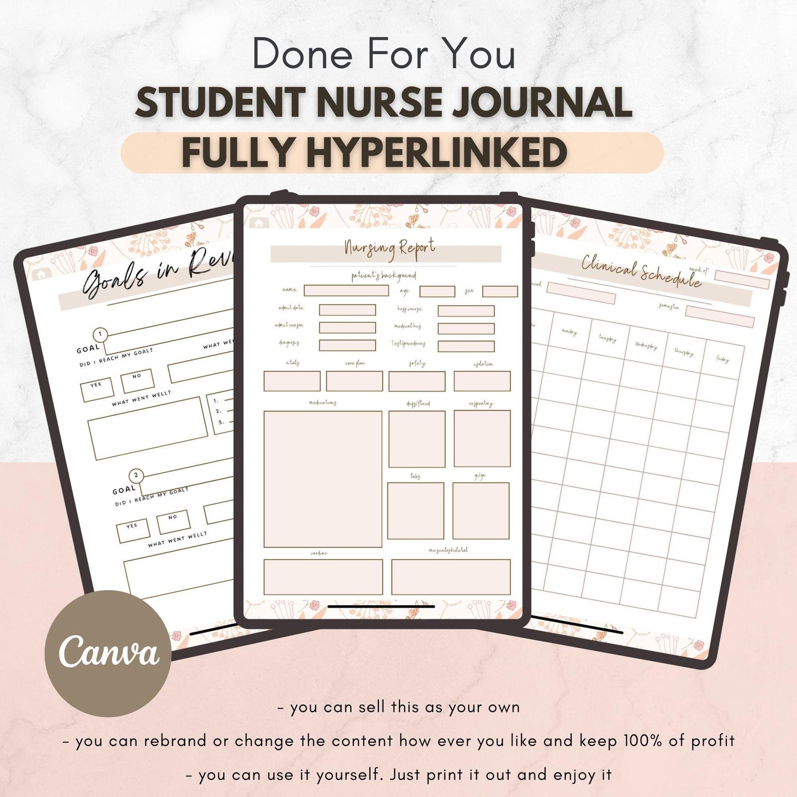 Student Nurse Planner, PLR MMR Undated Medical School Journal, 2025 ...