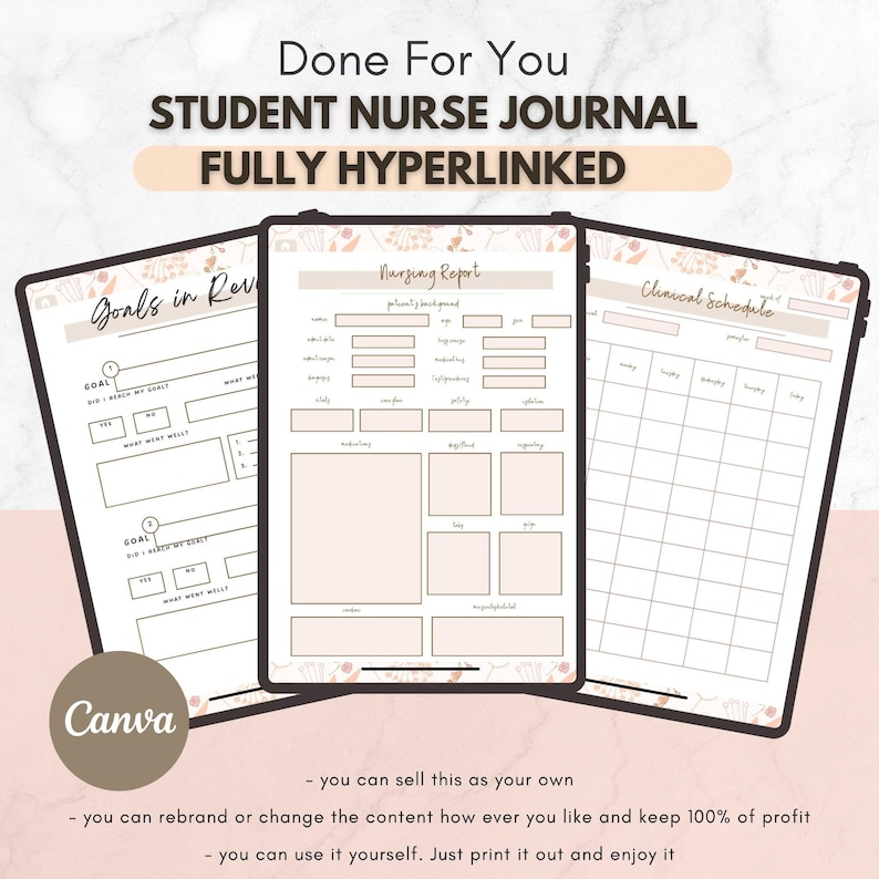 Student Nurse Planner, PLR MMR Undated Medical School Journal, 2025 ...