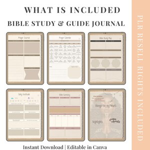 Digital Bible Study Prayer Journal Dfy Canva Resell Planner Template ...