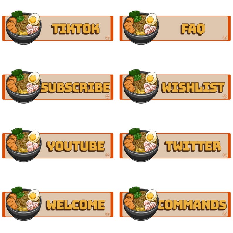 25x Food Ramen Twitch Panels for Content Creators/streamers High ...