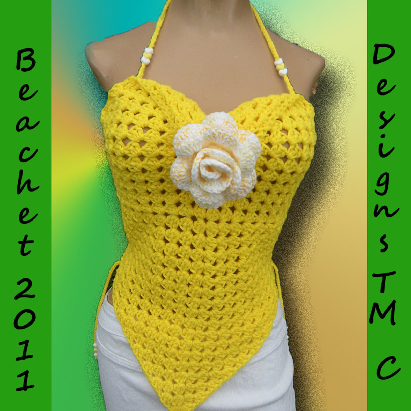 Crochet Halter Top Heart Shaped Bodice Corset Lace Back Pattern PDF - Etsy