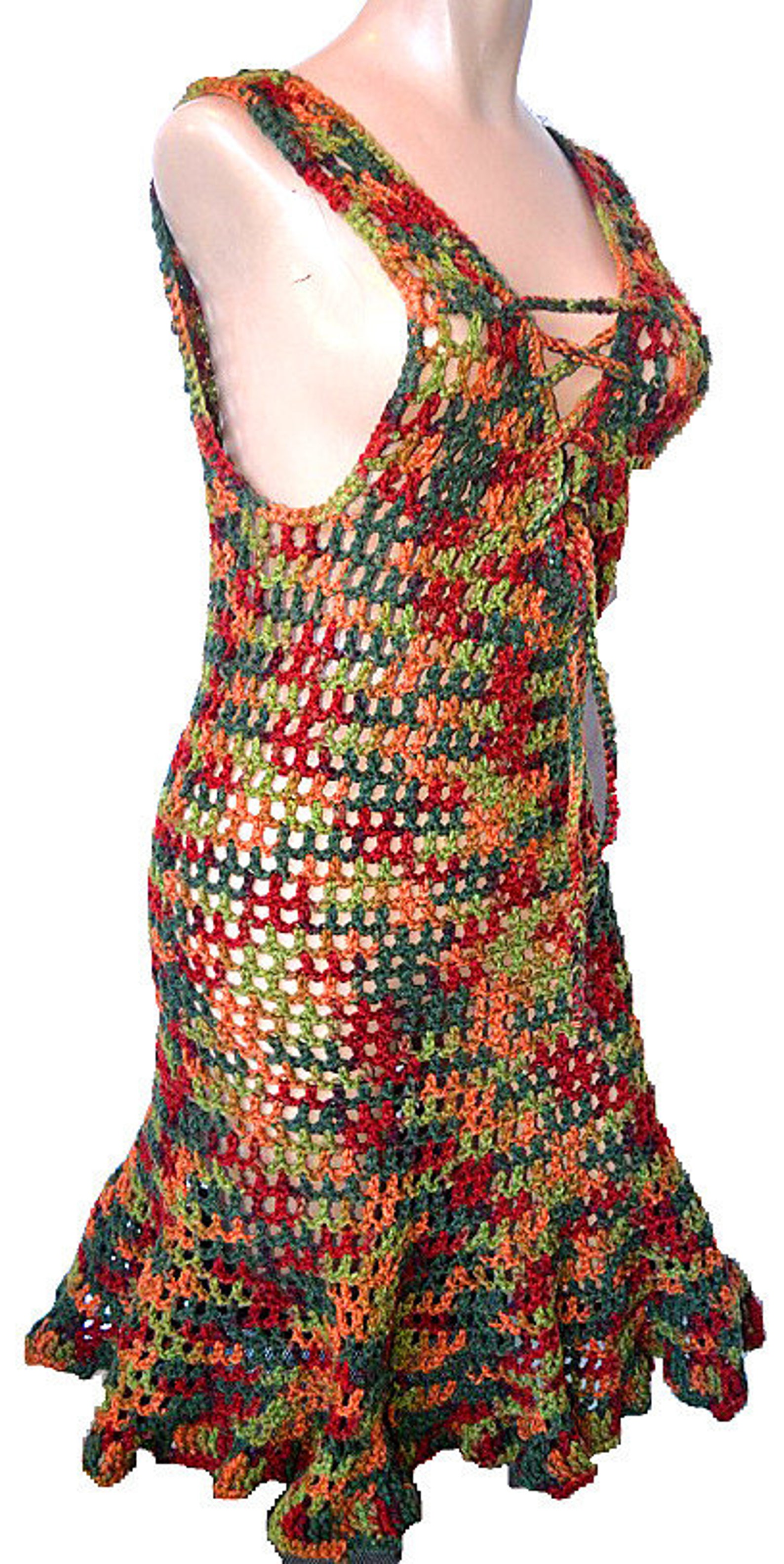 Crochet Dress Lace up Front Crochet Pattern PDF - Etsy