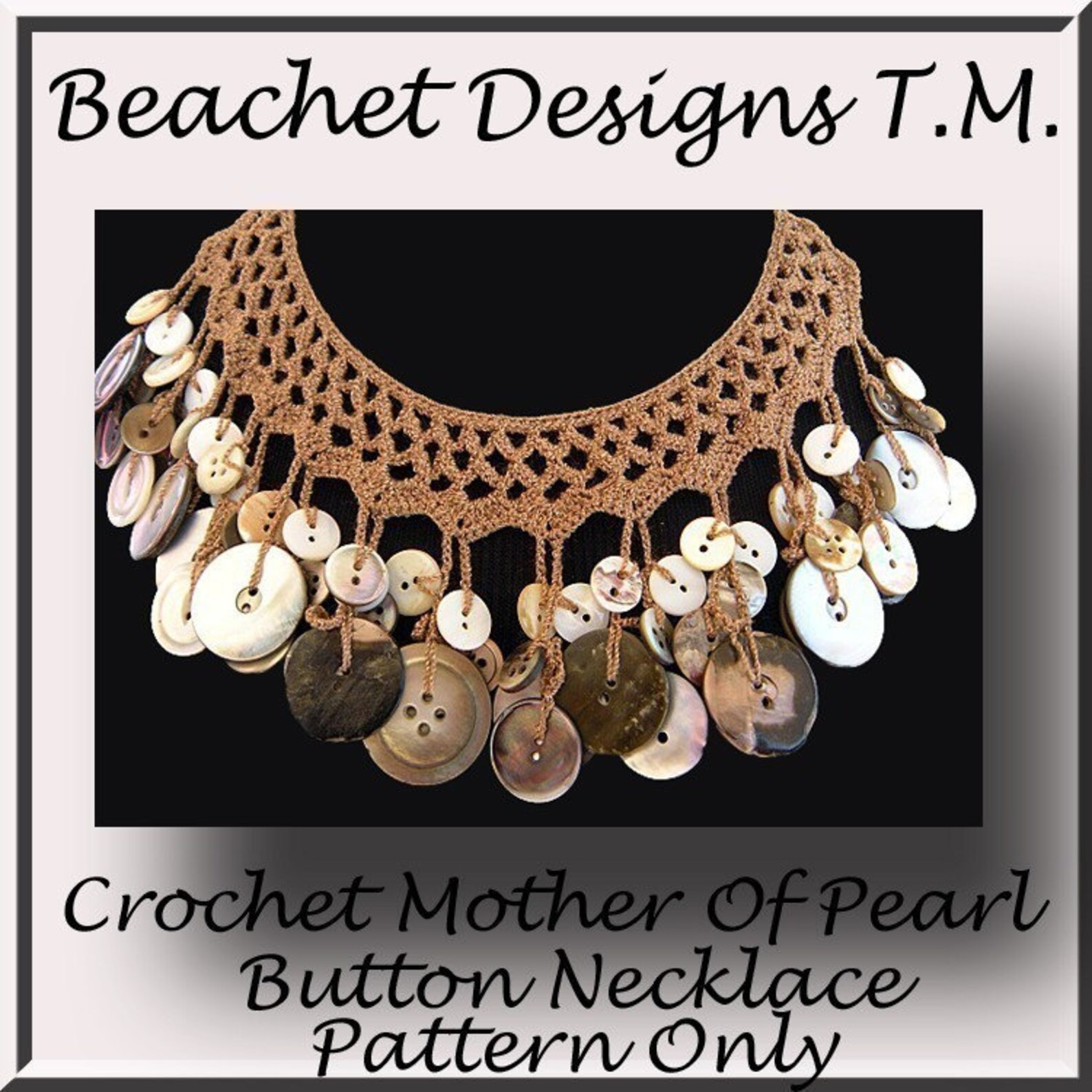 Crochet Button Necklace 2 Patterns PDF - Etsy