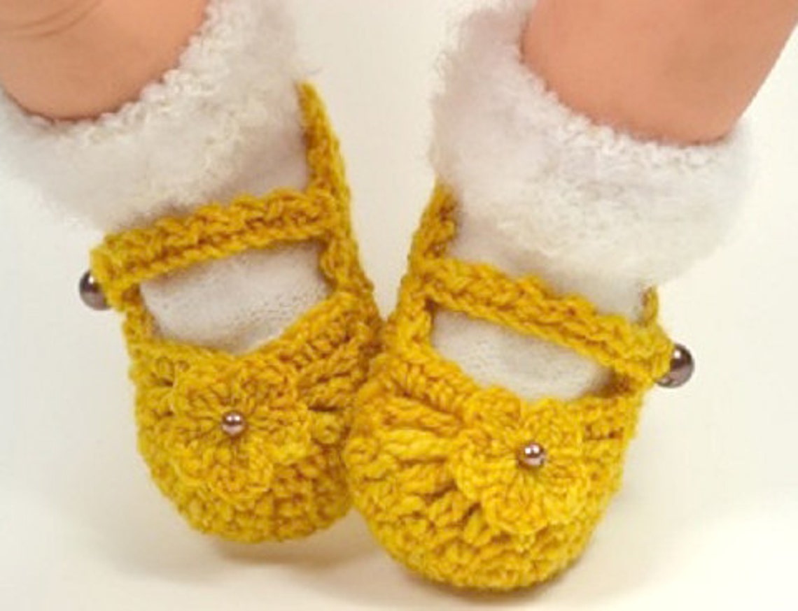 Baby Mary Jane Crochet Shoes Pattern 4 Sizes PDF - Etsy