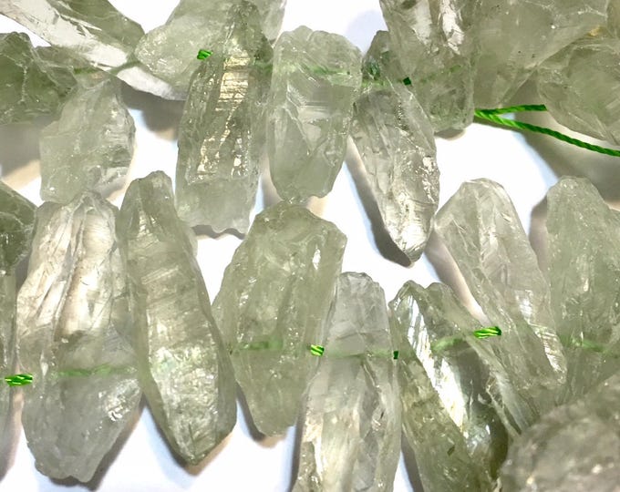 Prasiolite Celadon Green Amethyst Rough Top Drilled Nugget - Etsy