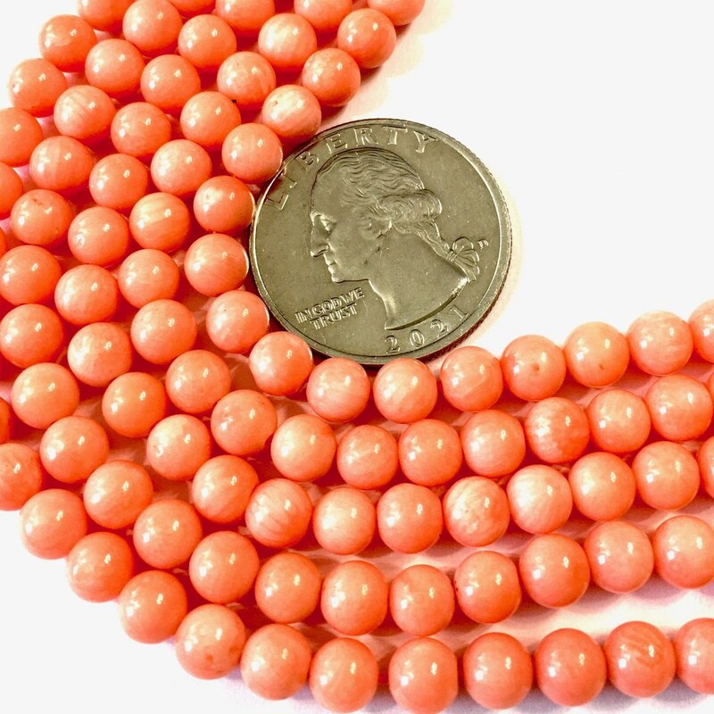 Round Coral Beads - Etsy