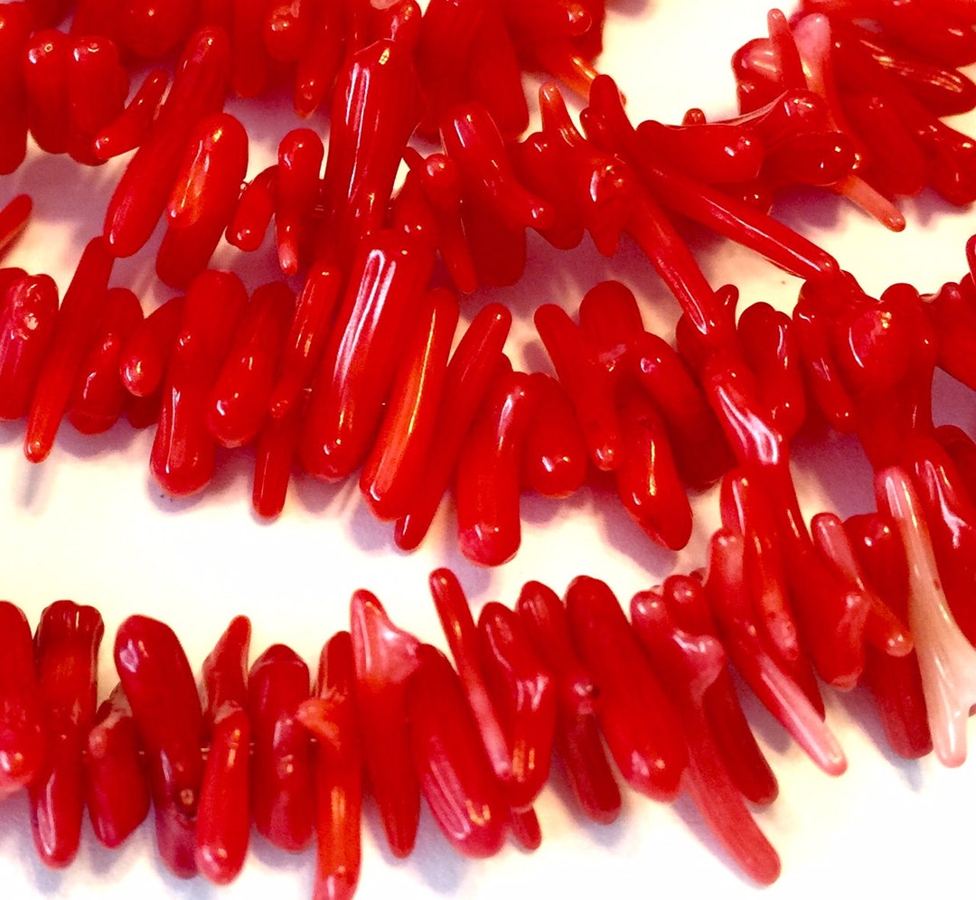 Tiny Red Coral Branch Beads Whole Strand - Etsy