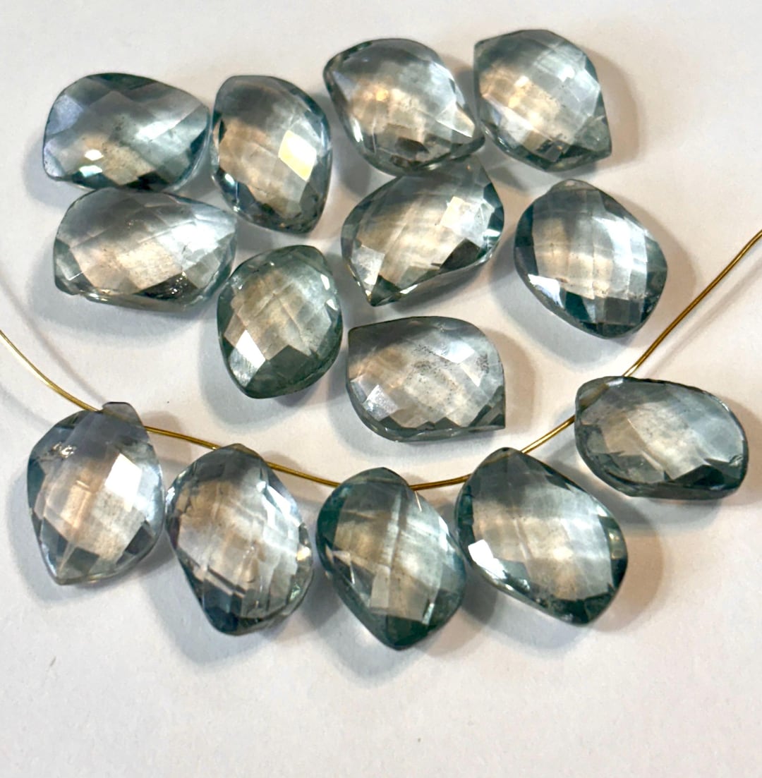 Mystic Green Quartz Faceted LEAF Drops 6 PIECES - Etsy