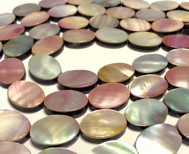 Pink Mother of Pearl Shell Large Double Sided Beads Whole 16" Strand - Etsy