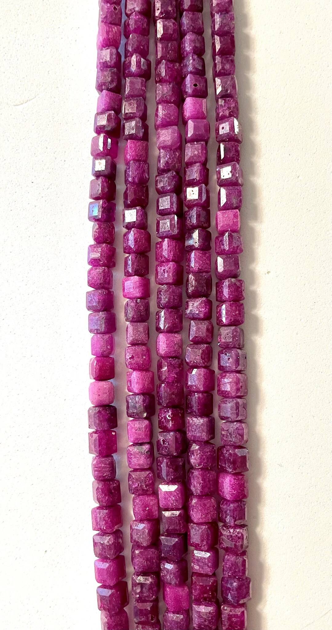 Real Red Ruby Faceted Cubes 4 Beads - Etsy