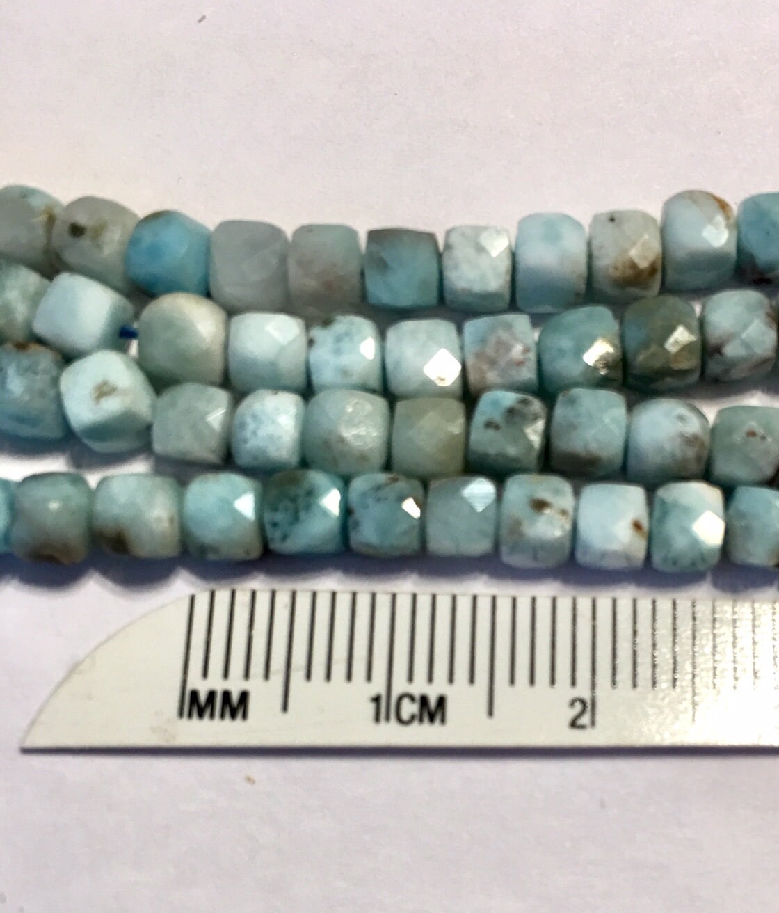 Dominican Larimar Faceted Cubes 4 Petite Beads - Etsy