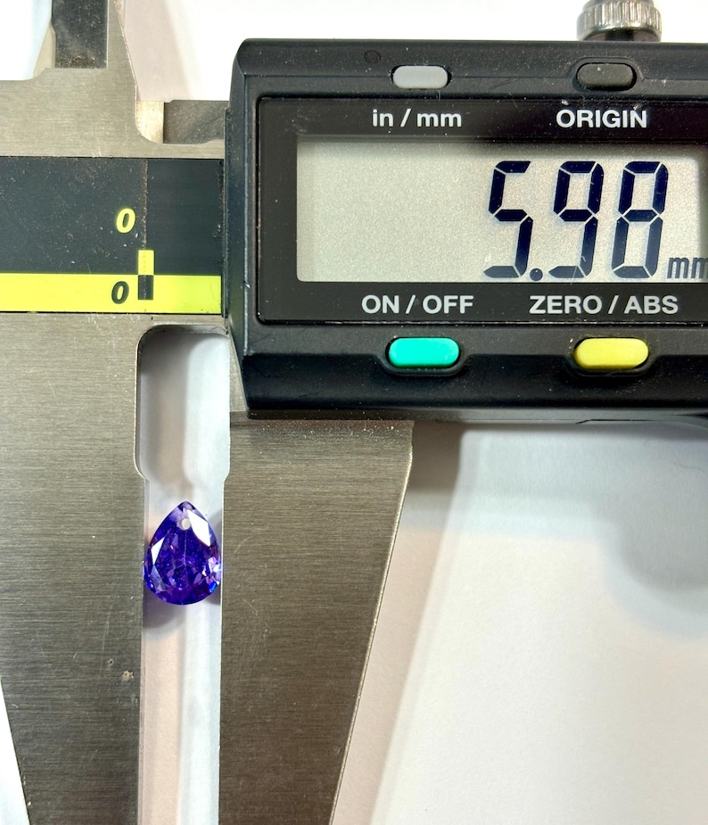 8mm Cubic Zirconia CZ Faceted Pears EXCELLENT QUALITY Iris Purple Top ...