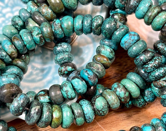 REAL TURQUOISE Rondelle Shape Great Color Uniform Size Whole Strand - Etsy