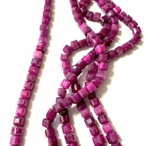 Real Red Ruby Faceted Cubes 4 Beads - Etsy