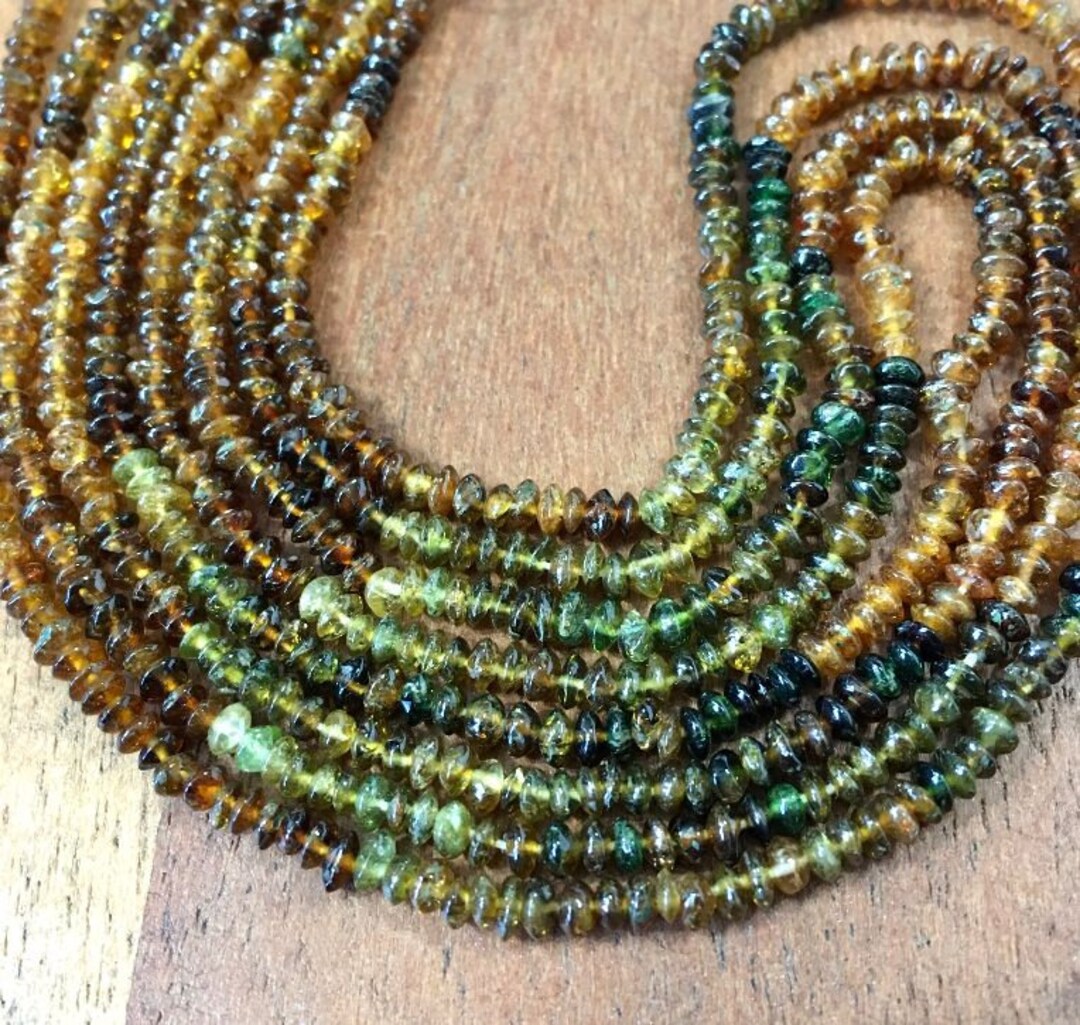 Petro Tourmaline Tiny Smooth Button Rondelles Gemstone Beads Whole 15 ...