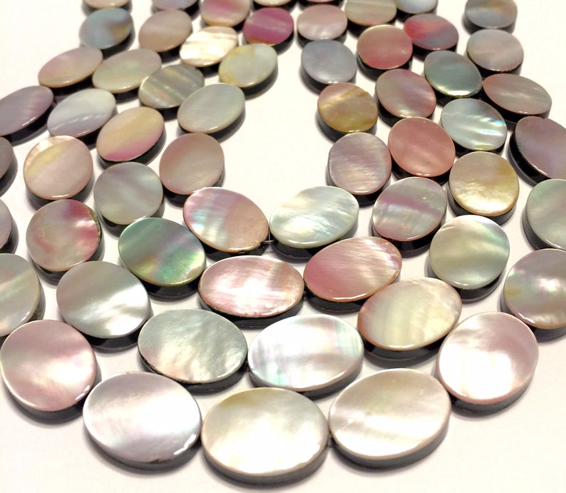Pink Mother of Pearl Shell Large Double Sided Beads Whole 16" Strand - Etsy