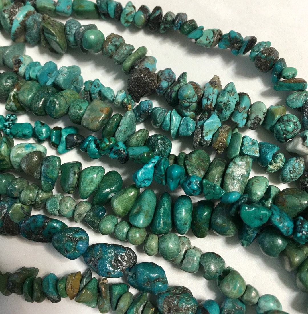 Up to 10 Strands Bulk Discount REAL TURQUOISE Small Random Nugget Shape ...