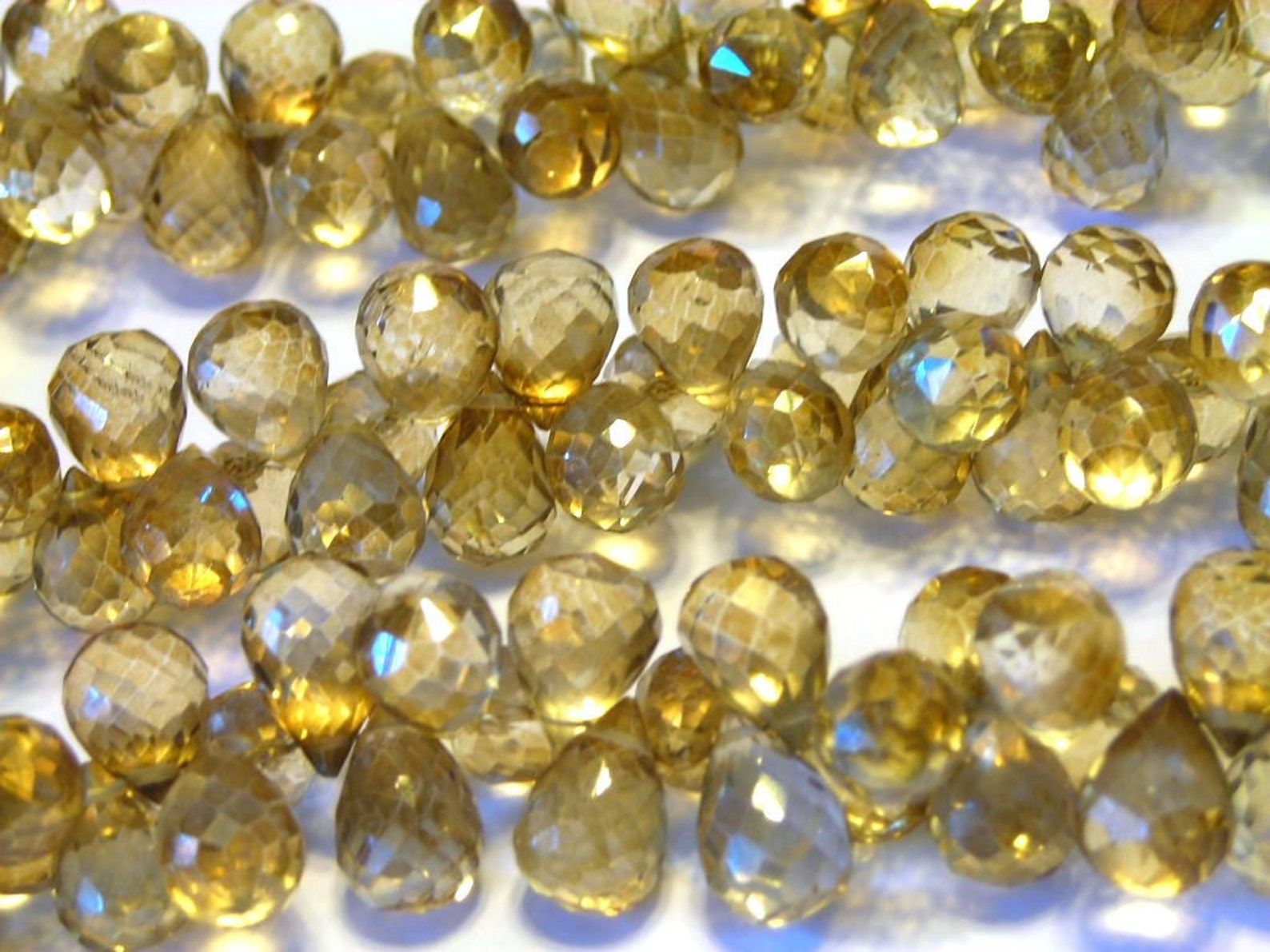 Mystic Honey Cognac Quartz Faceted Drops 6 Pieces | Etsy