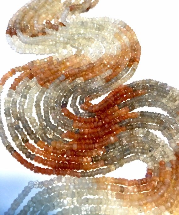 Multi Colored Moonstone Gemstone Shaded Faceted Tiny Rondelles - Etsy