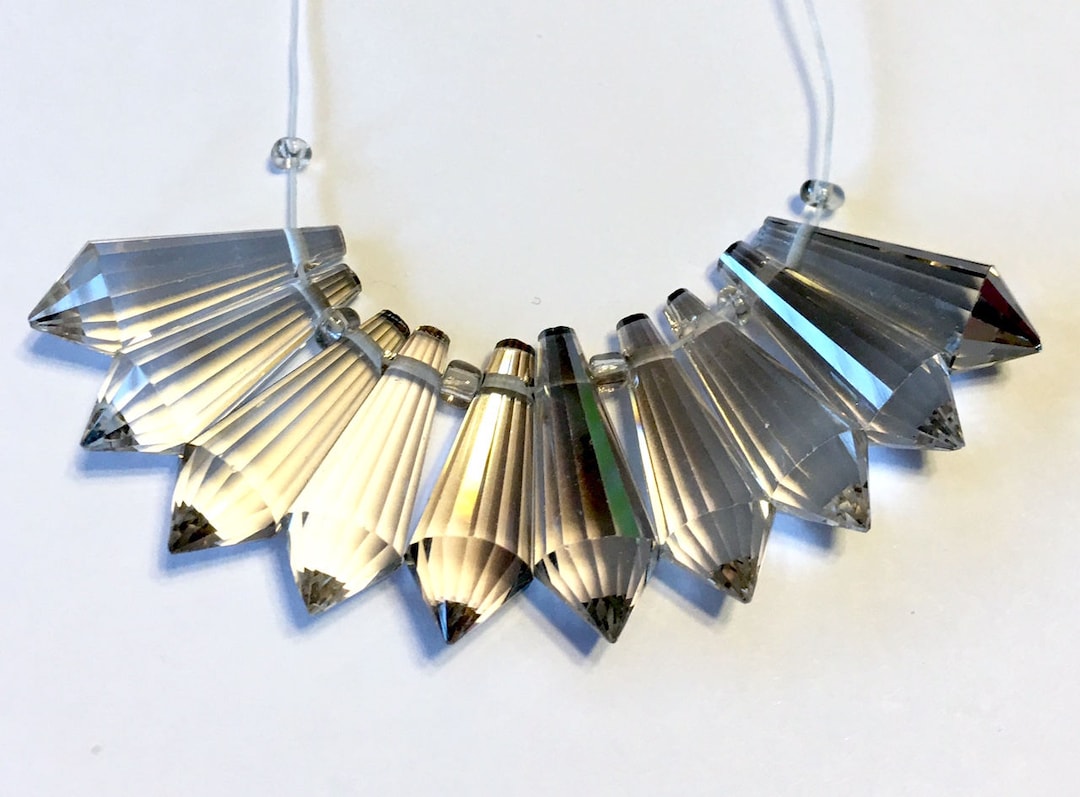 Black Diamond Faceted Crystal Drop Briolettes Top Drilled 18mm - Etsy