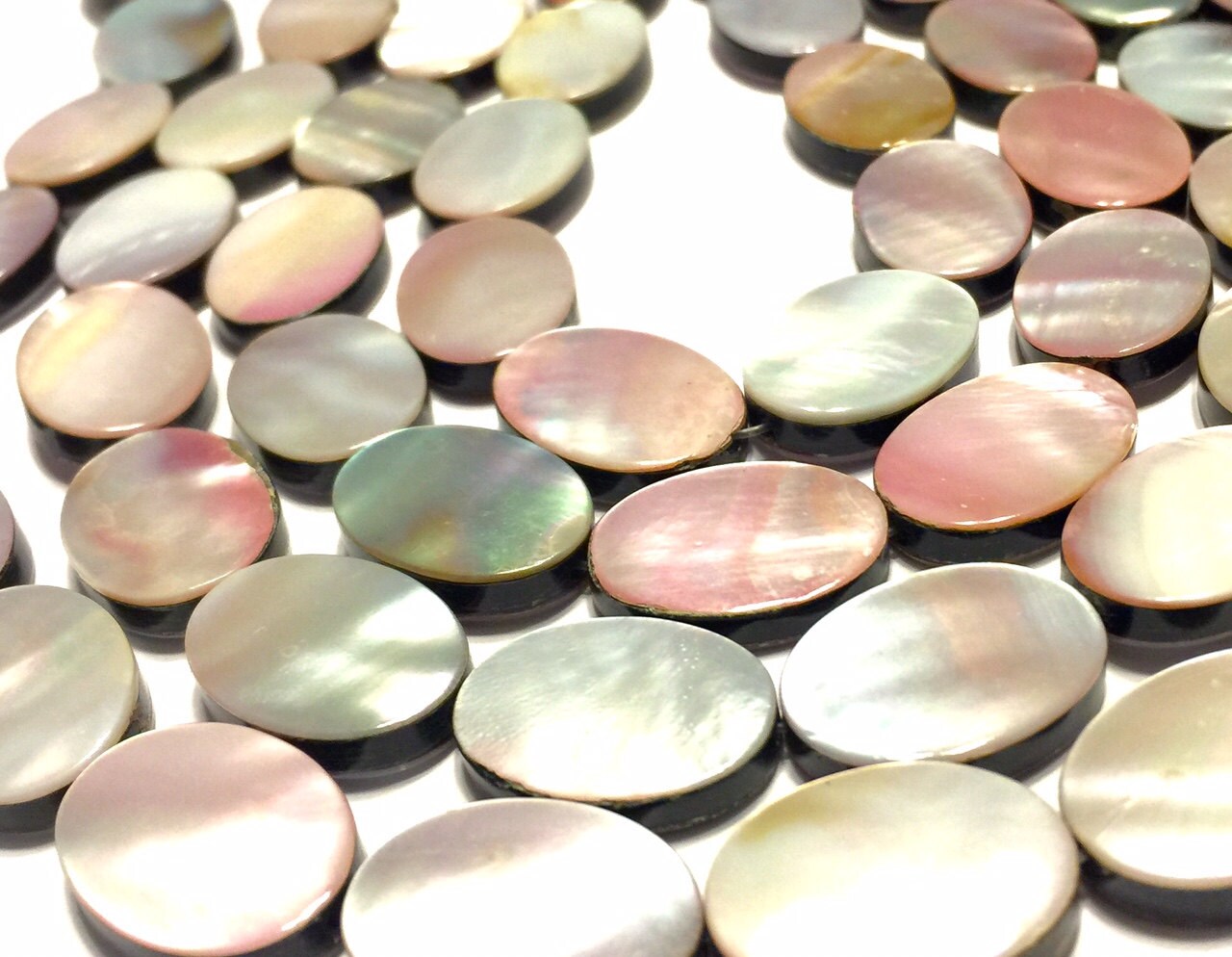 Pink Mother of Pearl Shell Large Double Sided Beads Whole 16" Strand - Etsy