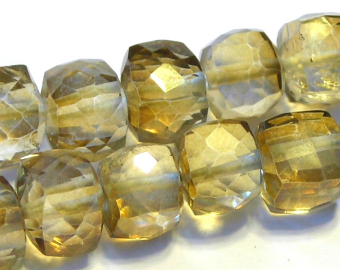 NEW COLOR Mystic Honey Cognac Quartz Faceted 3D Cubes 4 Pieces - Etsy