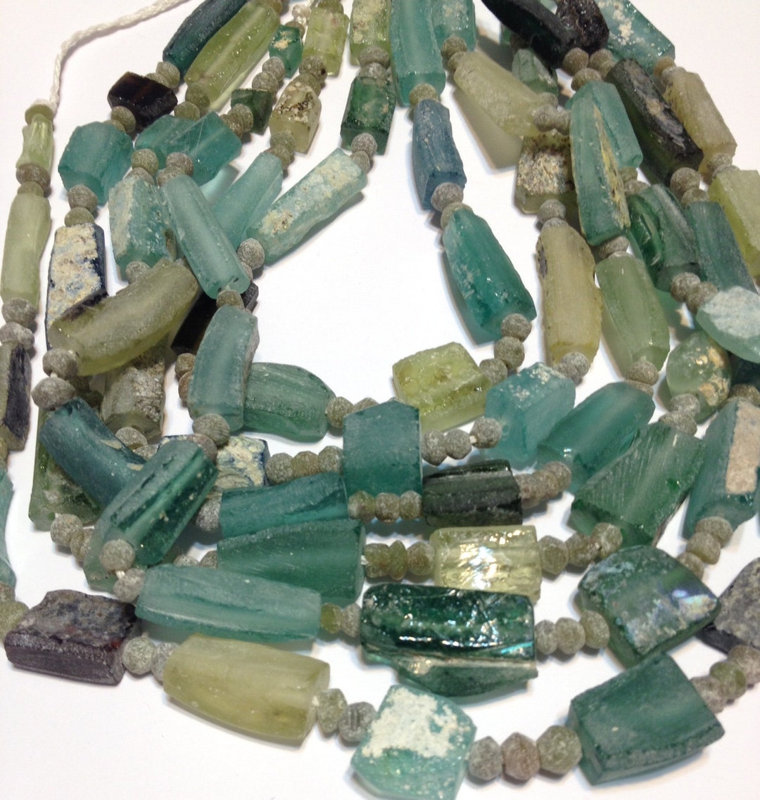 Ancient Roman Glass Beads Whole Strand Nugget Style - Etsy