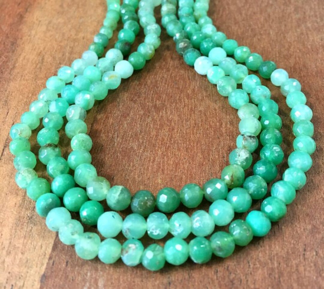 Chrysoprase Faceted 5mm Rounds Shaded Green Australian Chrysoprase ...