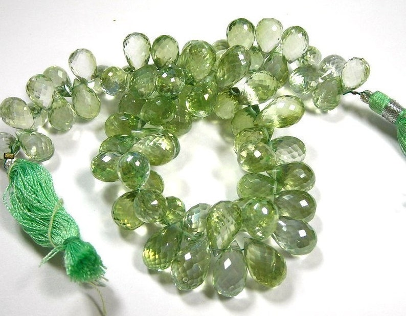 Mystic Quartz GREEN Larger Faceted Drops 4 Pieces - Etsy