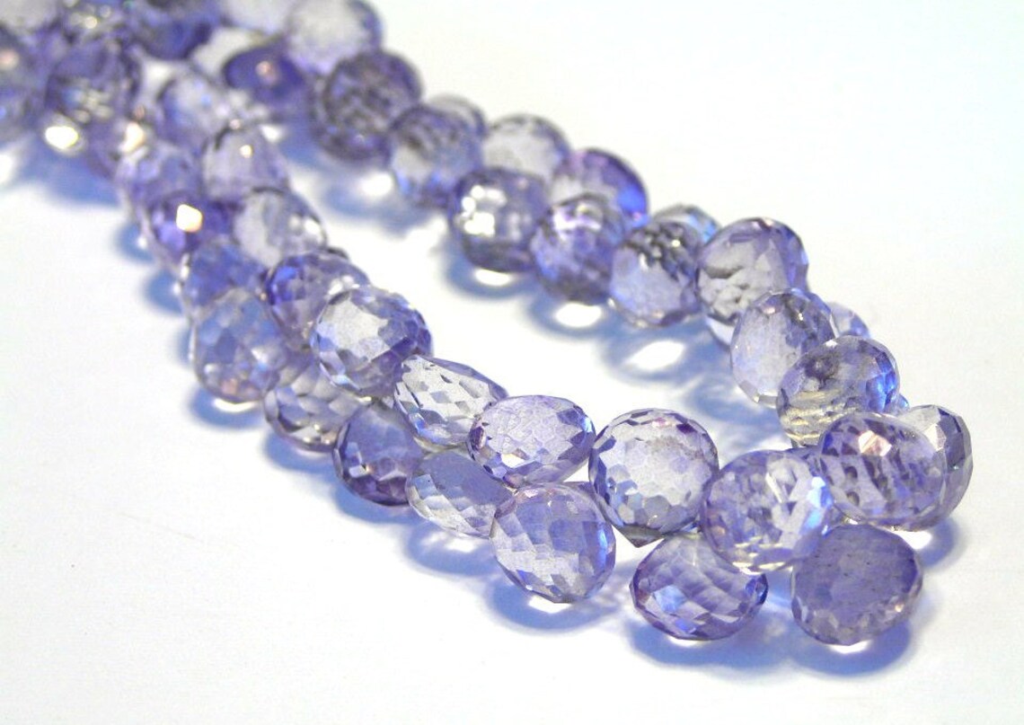Mystic Quartz Pale French Lilac Faceted Candy Kiss Onion Briolettes 4 ...