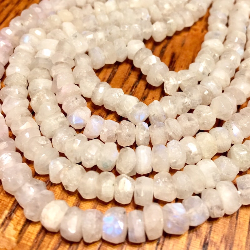 Moonstone Rondelle Stones - Etsy
