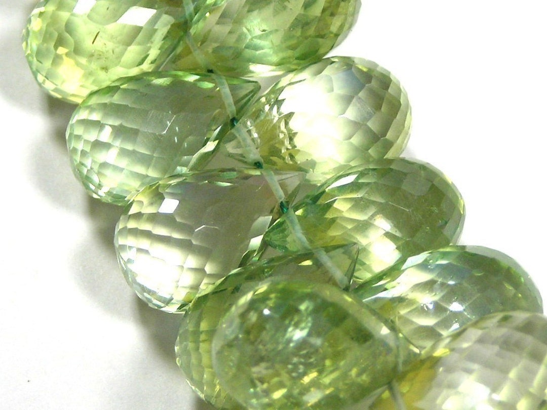 Mystic Quartz GREEN Larger Faceted Drops 4 Pieces - Etsy