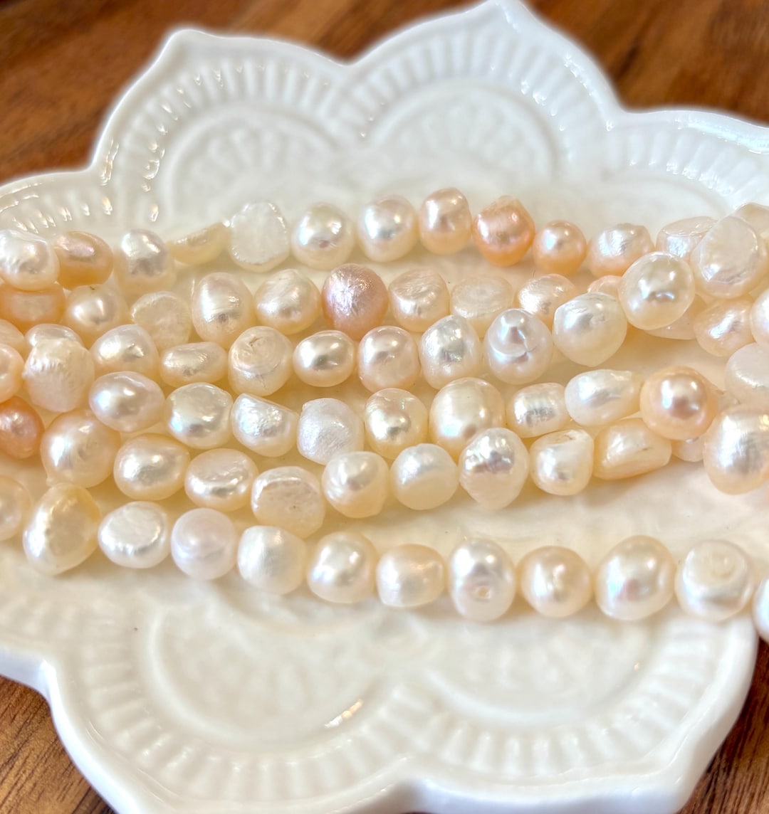 Fresh Water Nugget Pearls Pale Peach Color WHOLE Strand - Etsy