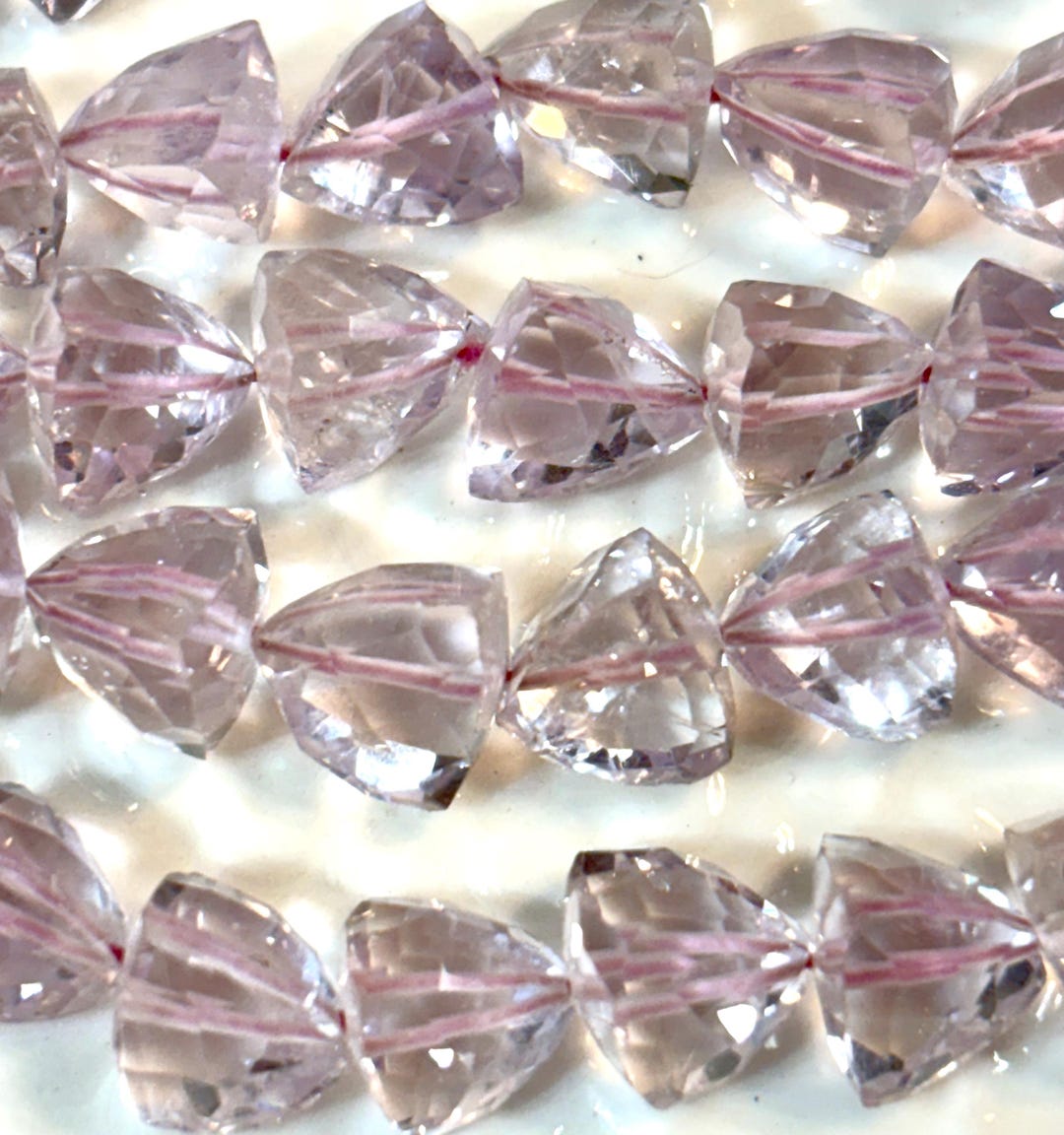 Amethyst Faceted Triangle Trillion 4 Beads Lavender Amethyst 7-8mm ...