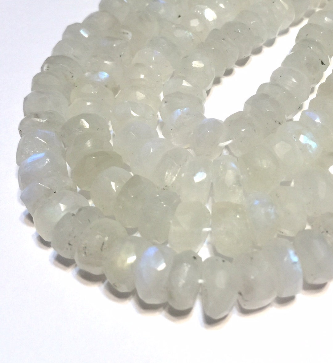 BIG Faceted Rainbow Moonstone Large Gemstone Rondelles Great Quality - Etsy