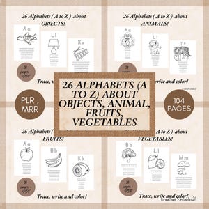 26 Alphabets A to Z About Objects, Animals, Fruits, Vegetables ...